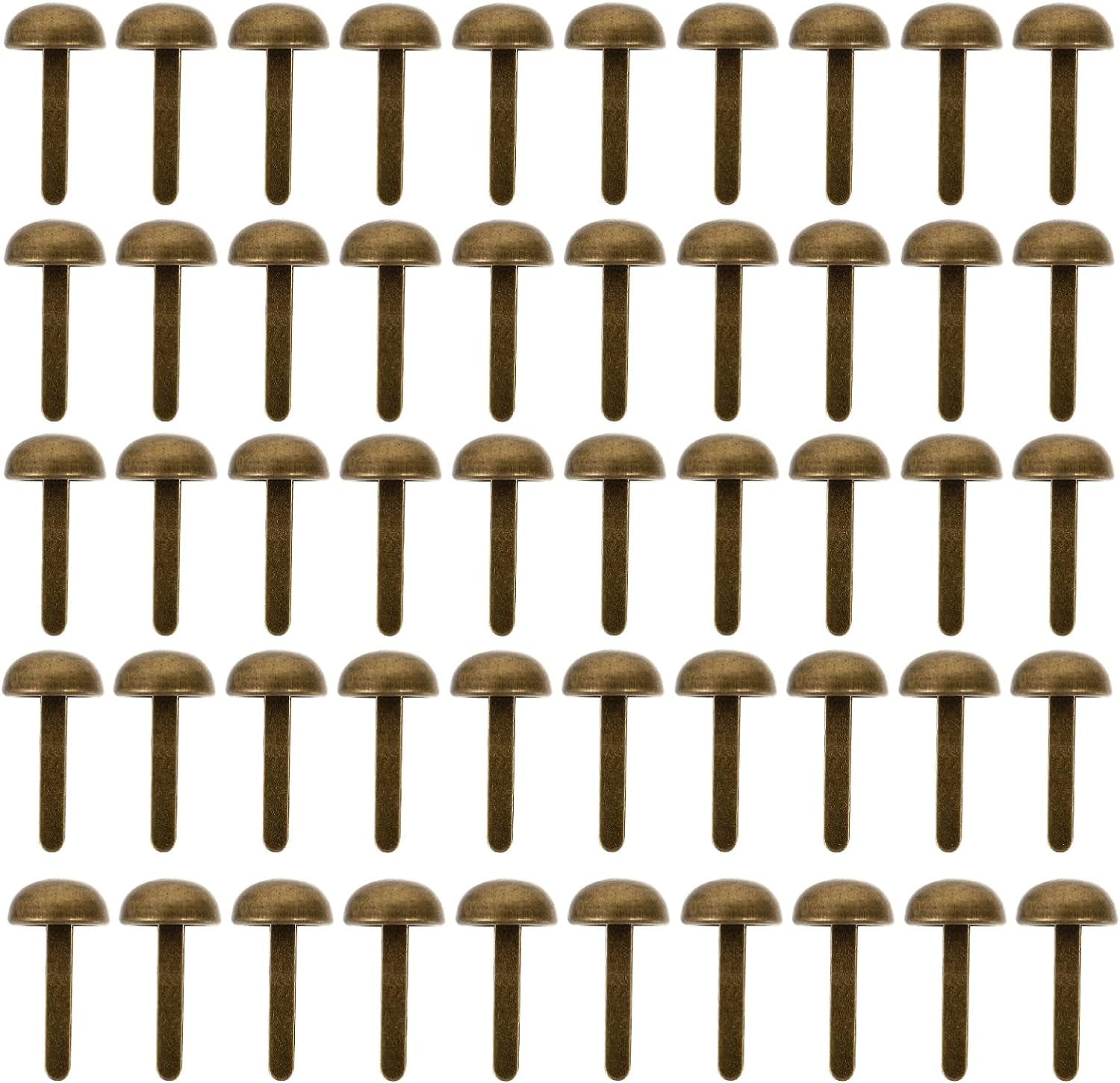 Mini Brads 6mm 50 Pcs Mini Brads Small Round Head Paper Fasteners Metal ...