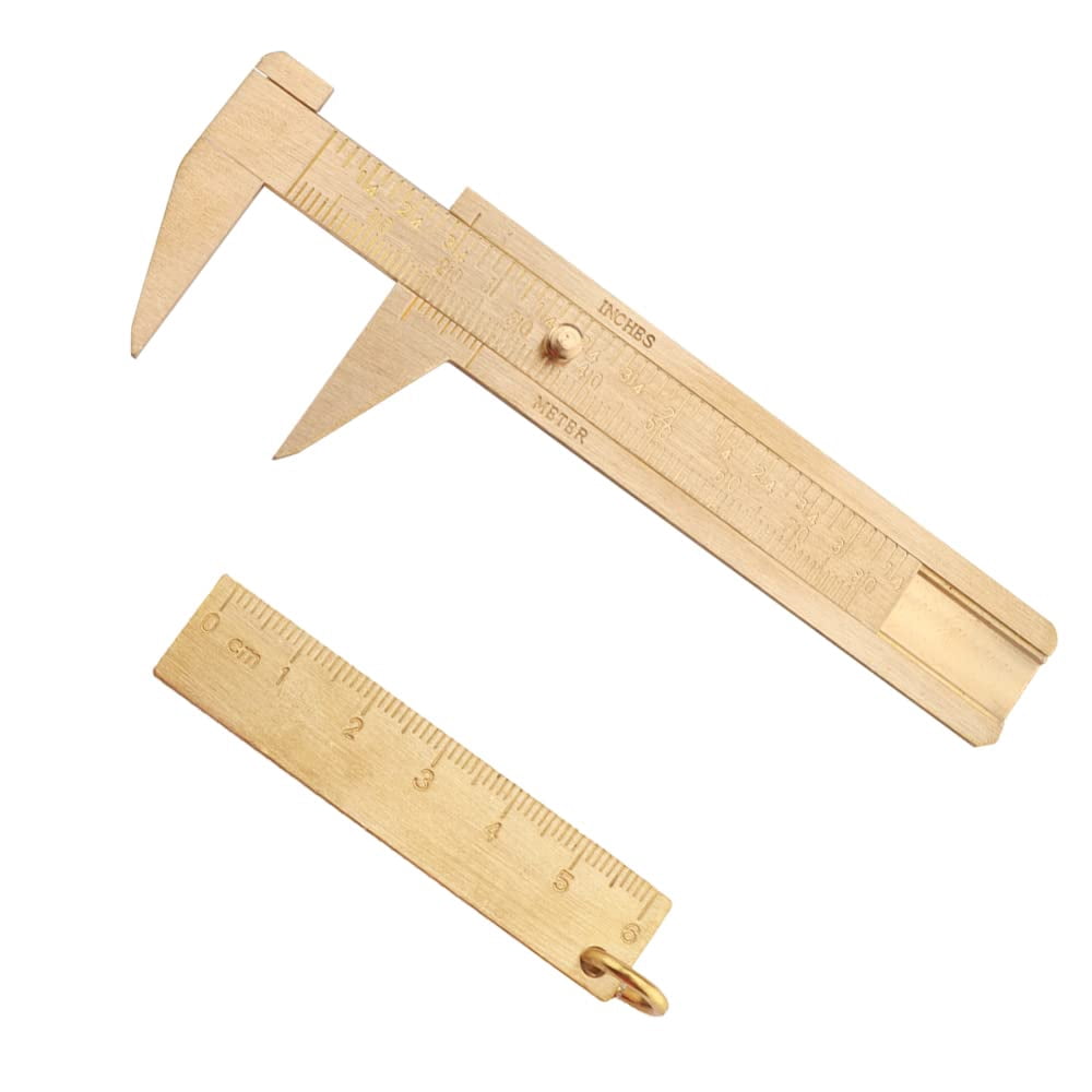 Mini Brass 80mm Double Scale Caliper Portable Sliding Measurement Tool ...