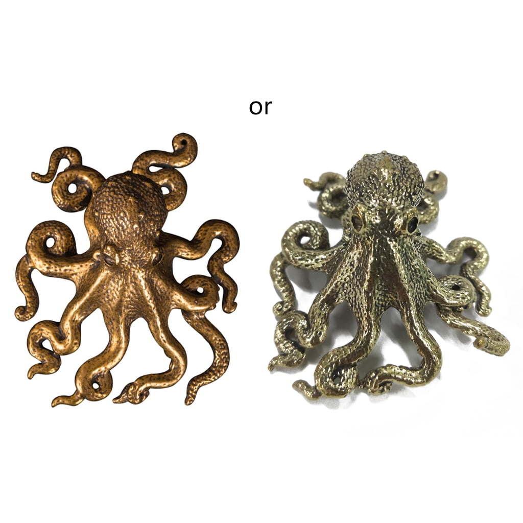 Mini Brass Eight-legged Octopus Ornament Metal Octopus Figurine Retro ...