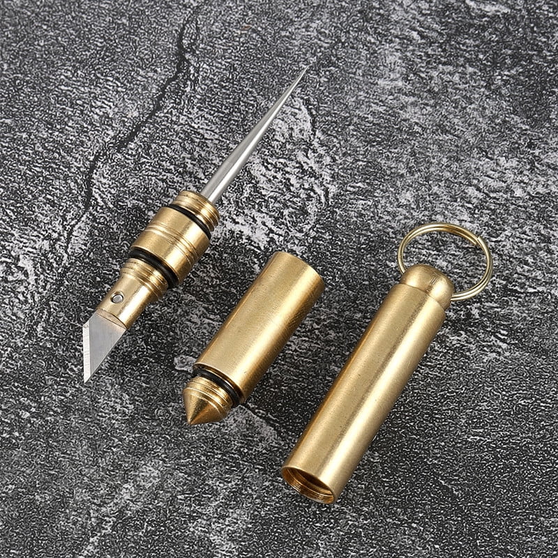 Mini Brass Knife Broken Window Toothpick One Key Pendant Emergency ...