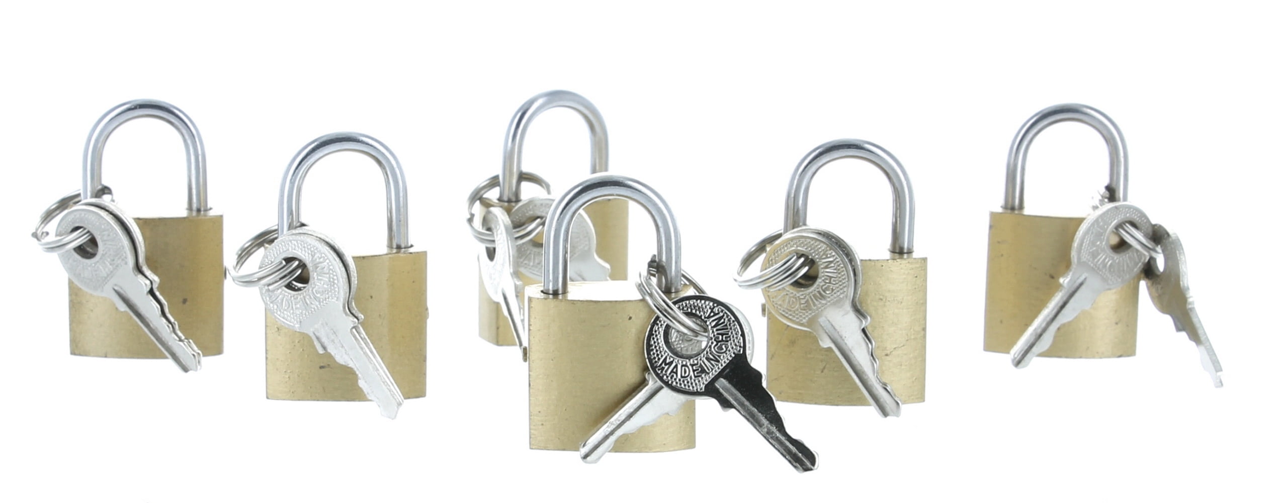 Walmart Mini Brass Padlocks, Set of 6, Small Security Locks with Keys ...