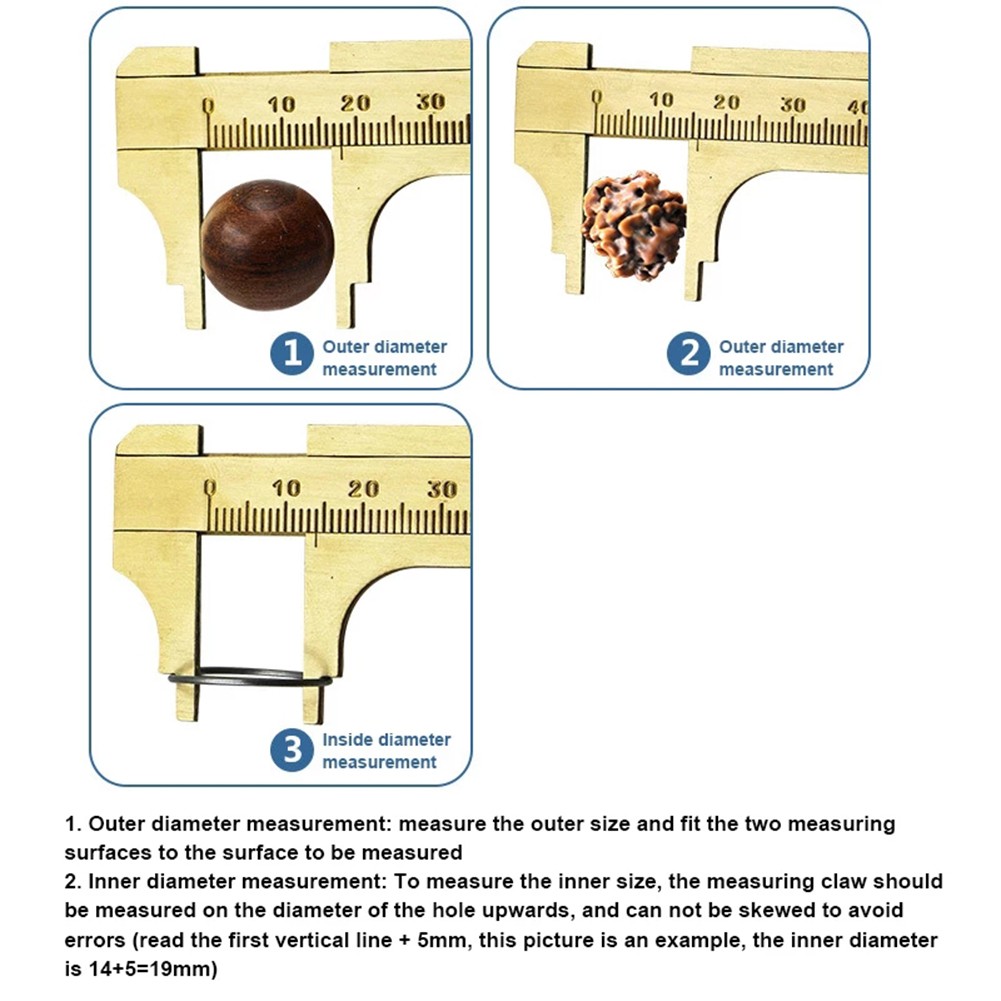 Mini Brass Scale 80/100Mm Sliding Gauge Vernier Caliper Ruler Measuring ...