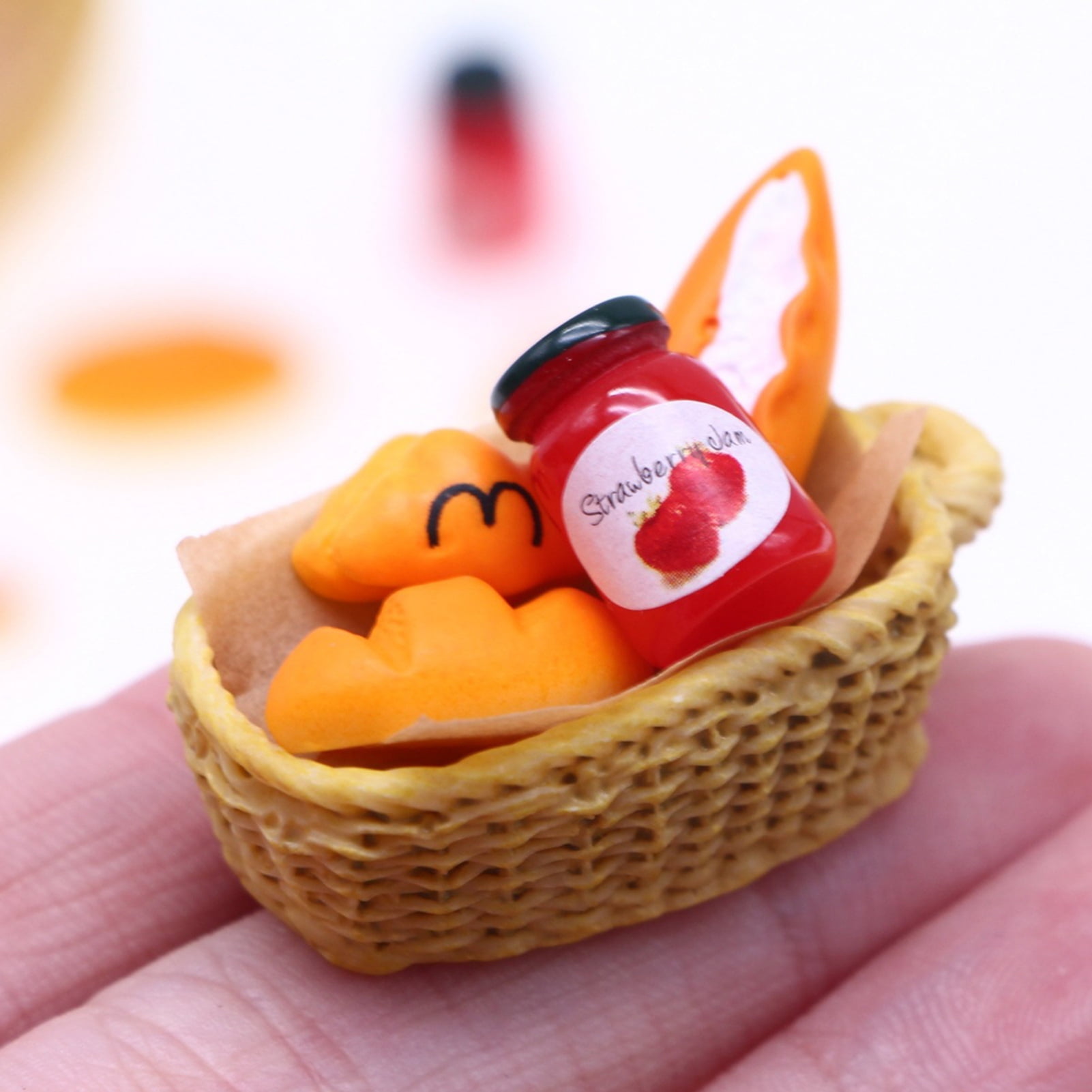 Mini Bread Basket Cake Decorating Miniature Sauce Bottle Doll Camping ...