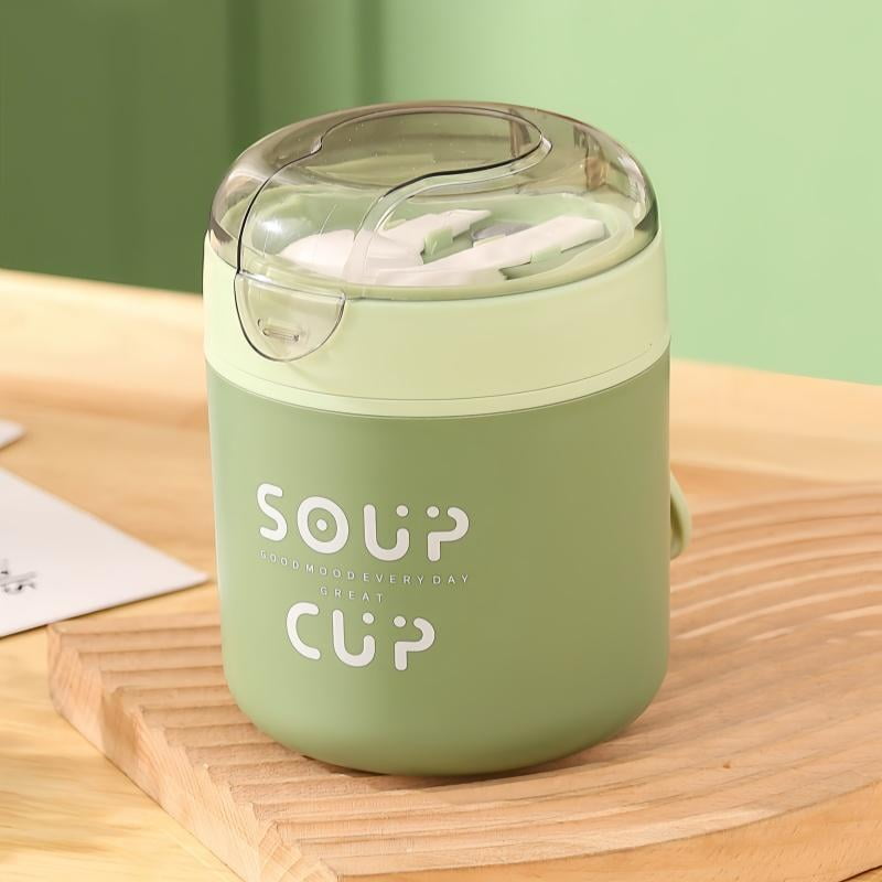 Mini Breakfast Cup Insulated Lunch Box with Foldable Spoon Portable ...