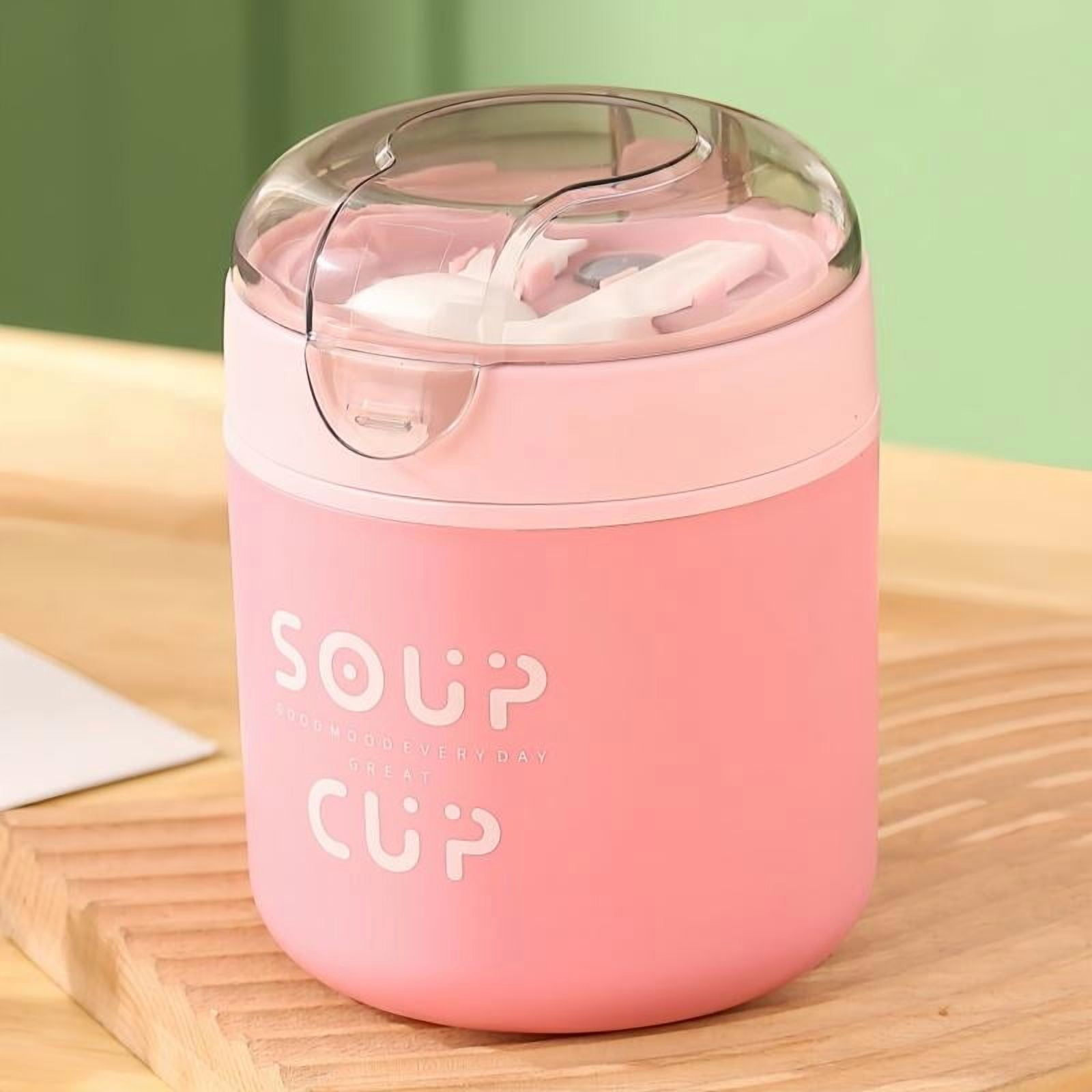 Mini Breakfast Cup Insulated Lunch Box with Foldable Spoon Portable ...