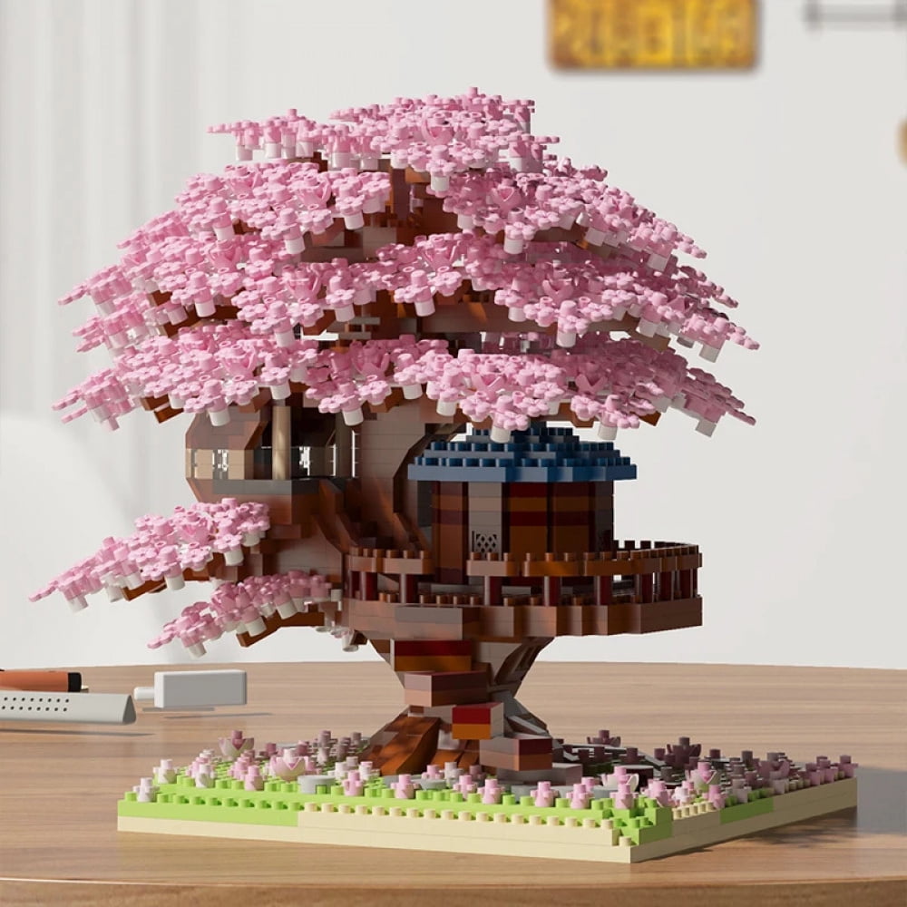 Mini Brick Blocks Beautiful Architecture City Cabin Flower House Cherry ...