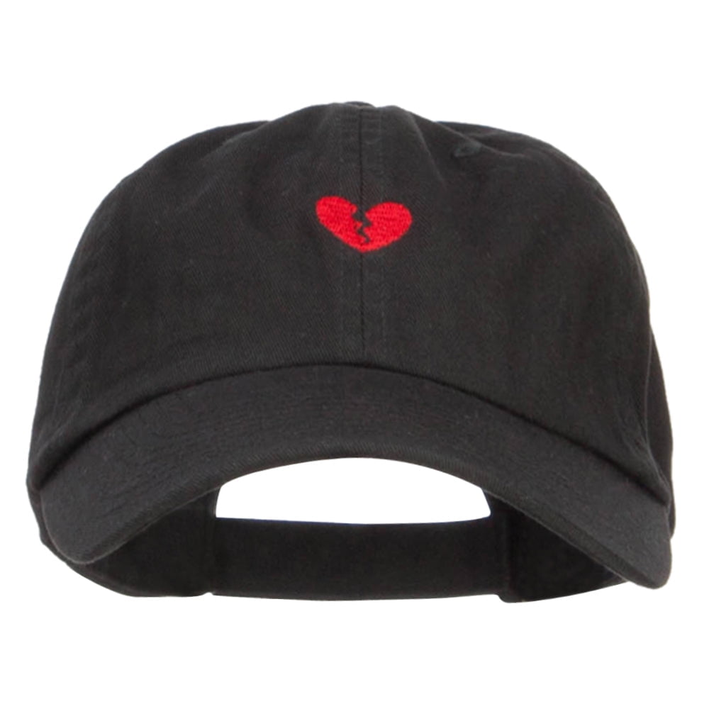 Mini Broken Heart Embroidered Low Cap - Black OSFM - Walmart.com