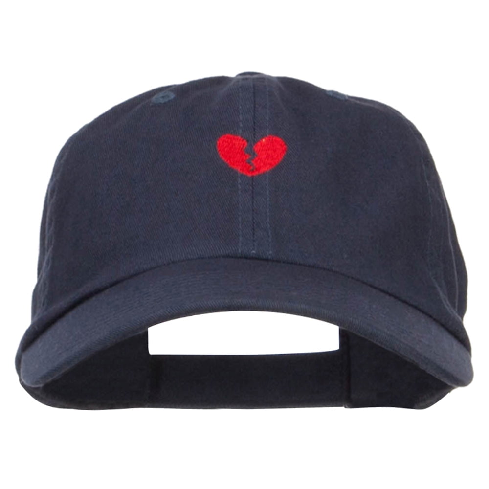 Mini Broken Heart Embroidered Low Cap - Navy OSFM - Walmart.com