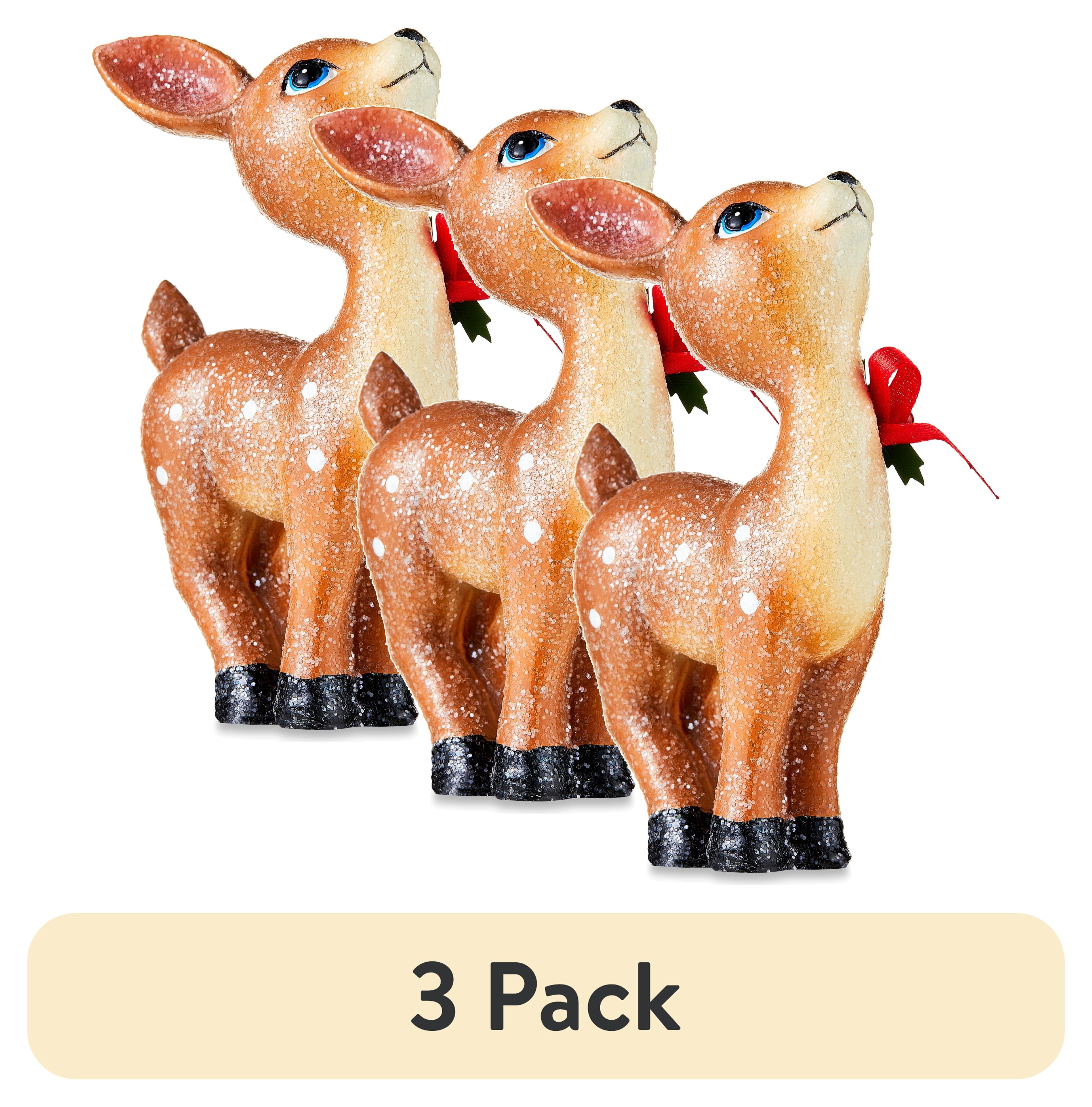(3 pack) Mini Brown Standing Deer, 4.92 in, by Holiday Time - Walmart.com