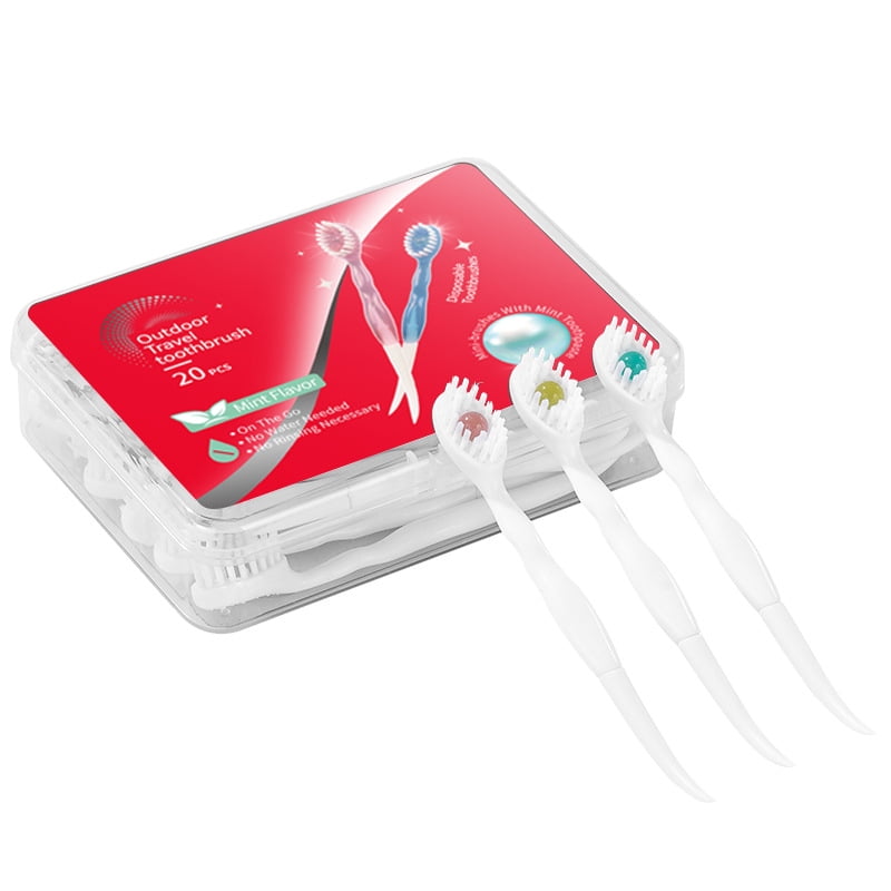 Mini Brushes-Disposable Toothbrushes with Toothpaste and Pick for Work ...