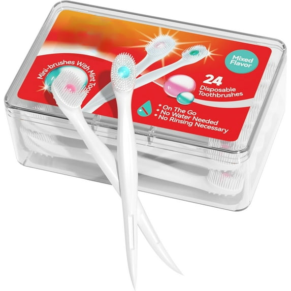 Mini Brushes-Disposable Toothbrushes with Toothpaste and Pick for Work ...