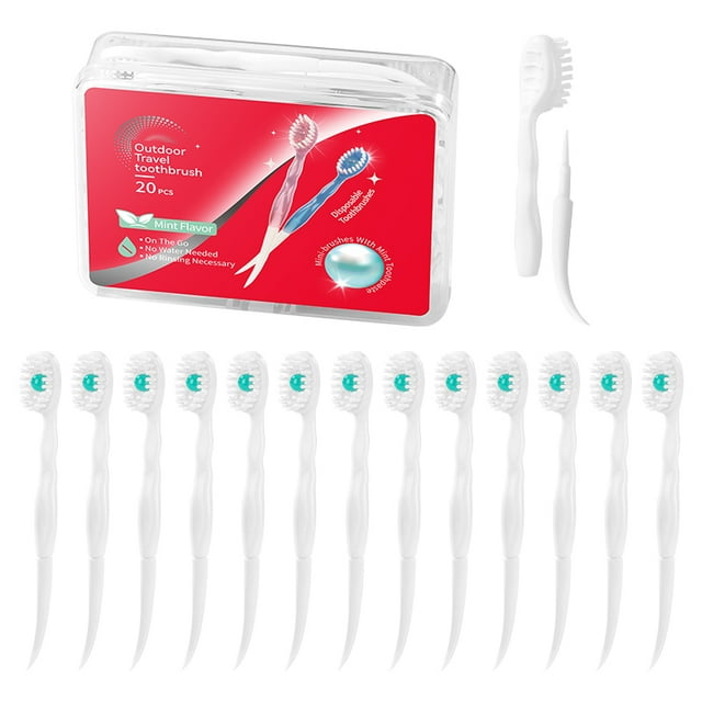 Mini Brushes-Disposable Toothbrushes with Toothpaste and Pick for Work ...