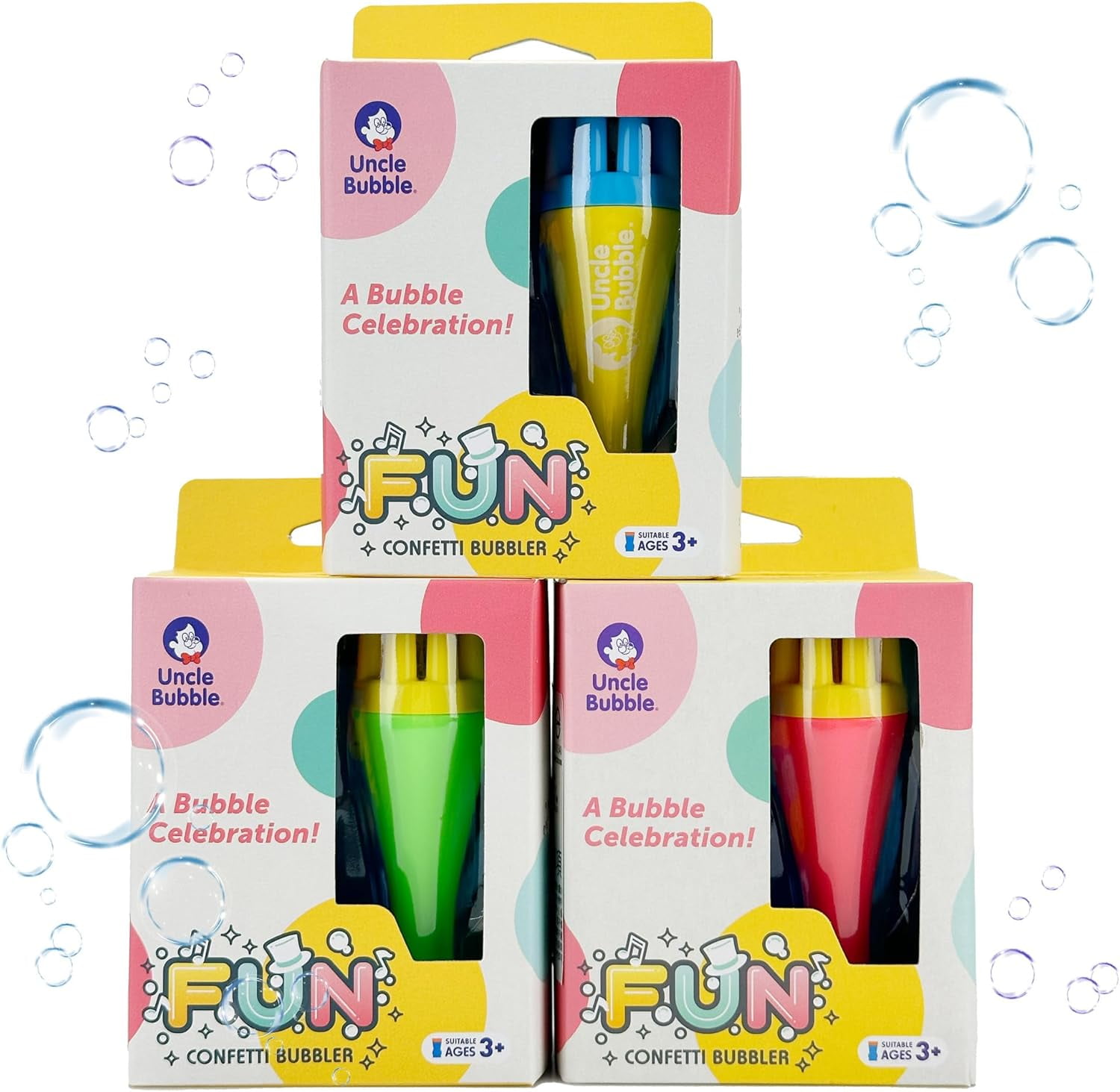 Mini Bubble Blower - Non Toxic Plastic Confetti Bubbler, Fun Summer ...
