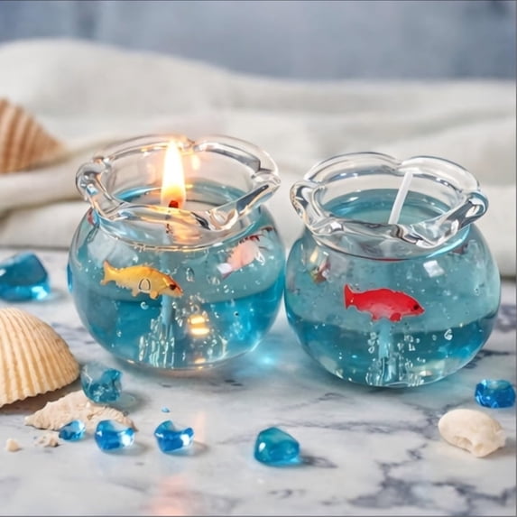 Mini Bubble Fish Tank Candle Handcrafted Decorative Wax Candle for Home ...