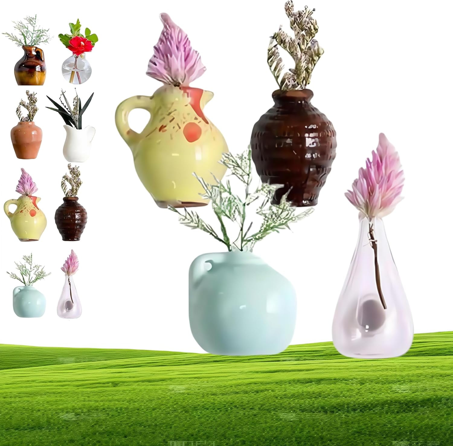 Mini Bud Vases Magnetic, Mini Vase Magnets for Fridge, Pocket 3D Vases ...