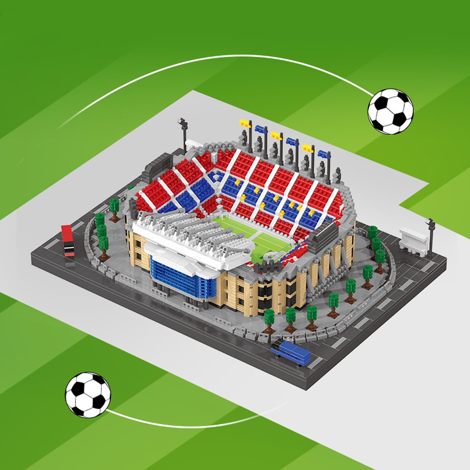 Mini Building Block Set The Camp Nou Stadium in Barcelona has 2,436 PCS ...