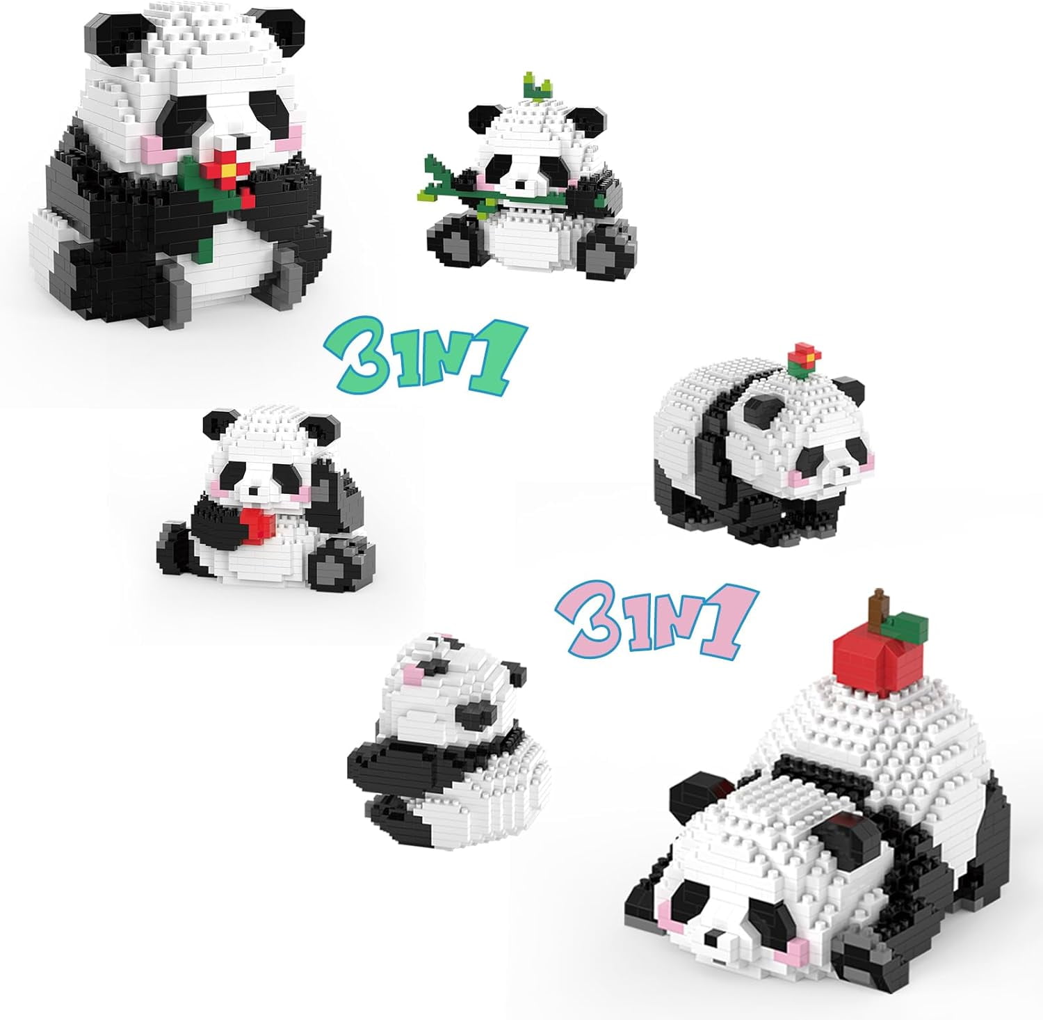 Mini Building Blocks- Bamboo Panda, Party Favors- Micro Blocks Panda ...