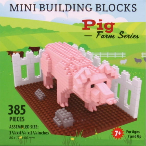 Mini Building Blocks - Farm Series - Pig - Walmart.com