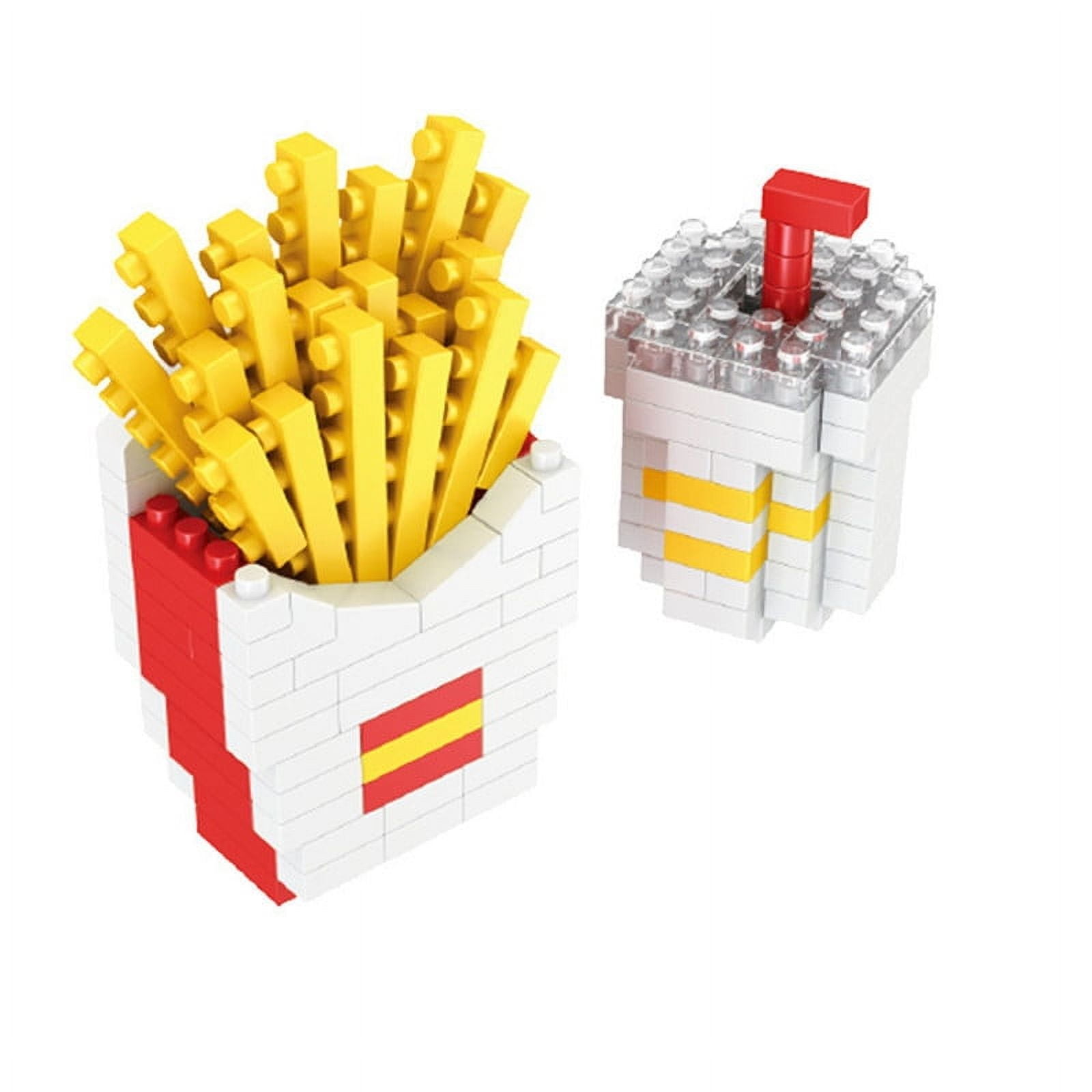 Mini Building Blocks Food Fast Food 3D Model Bricks DIY Burger Fries ...