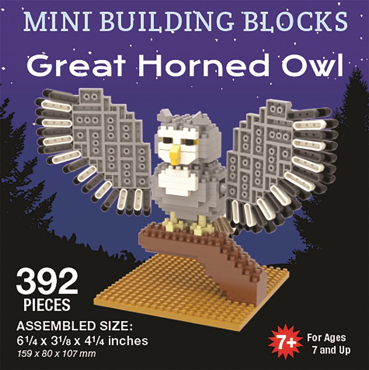 Mini Building Blocks Kit - Great Horned Owl Figurine for Adults, 392 Pieces, Ages 7+ - Walmart.com