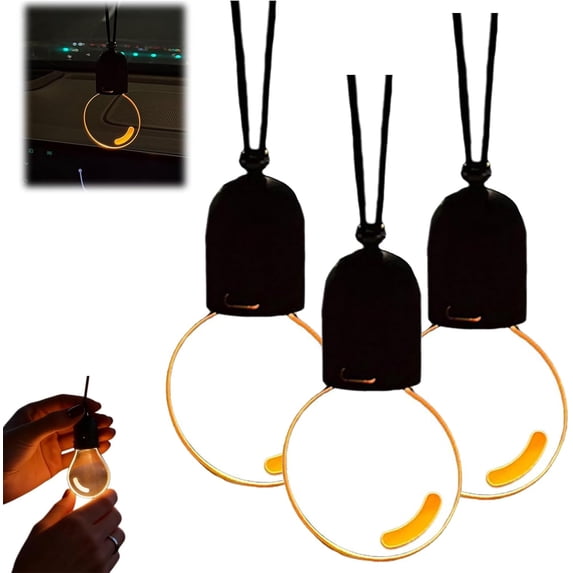 Mini Bulb Rearview Mirror Ornament,2D Flat Luminous Car Interior ...