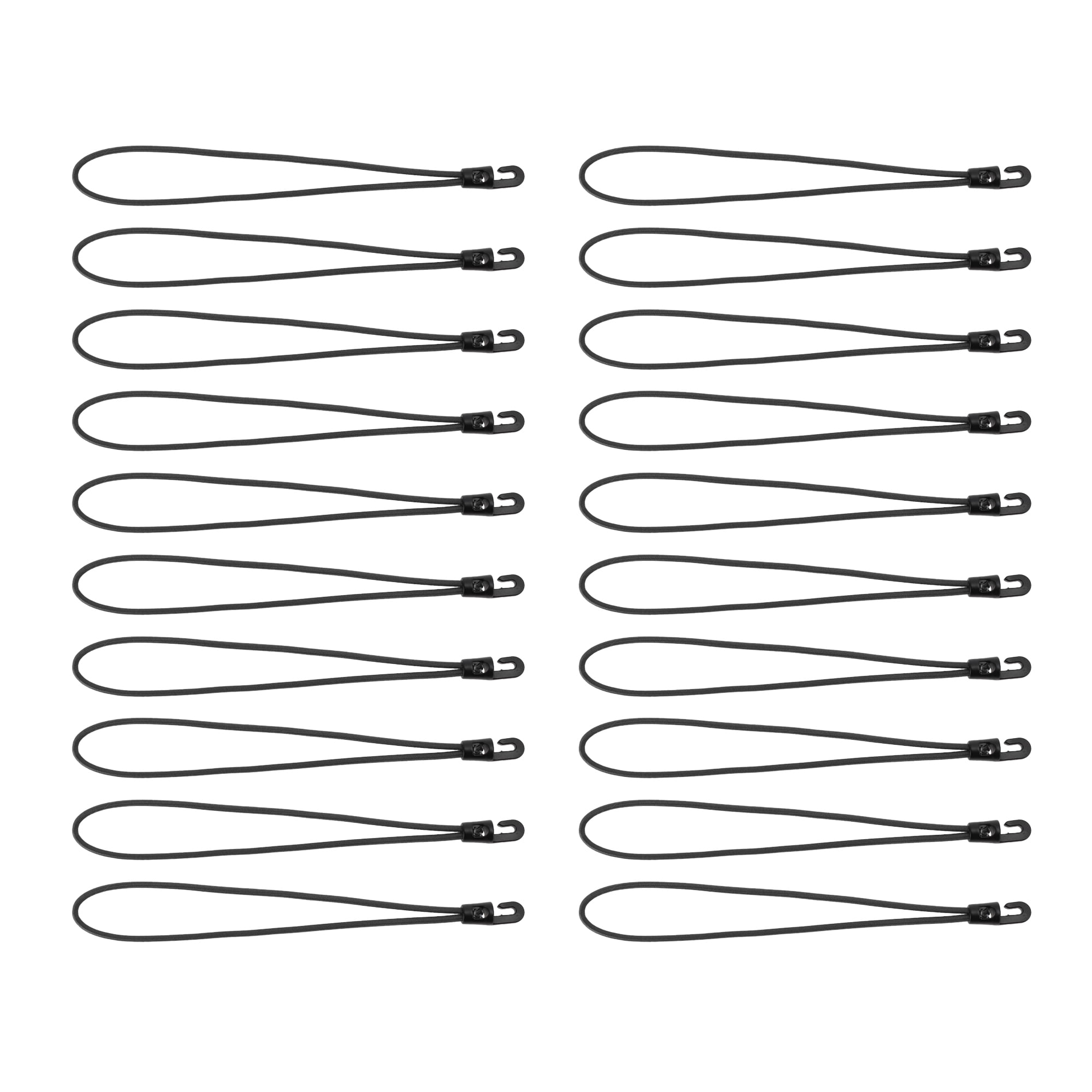 Mini Bungee Cord 26cm Adjustable Bungee Cords with Metal Buckle Black ...
