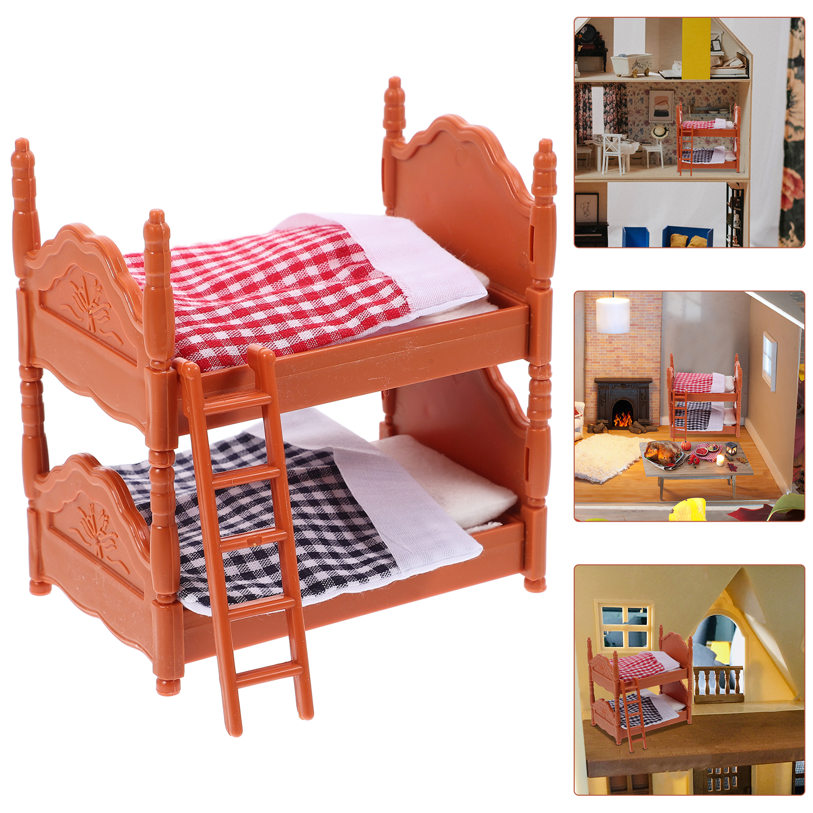 TOYMYTOY 1pc Tiny Bunk Bed Furniture Toy Assorted Color PVC Cloth ...