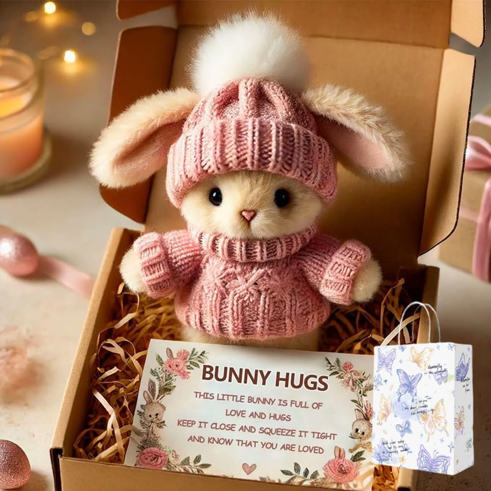 Mini Bunny Hug Cute Easter Gift,Bunny Stuffed Animal Sets,Crochet Mini ...