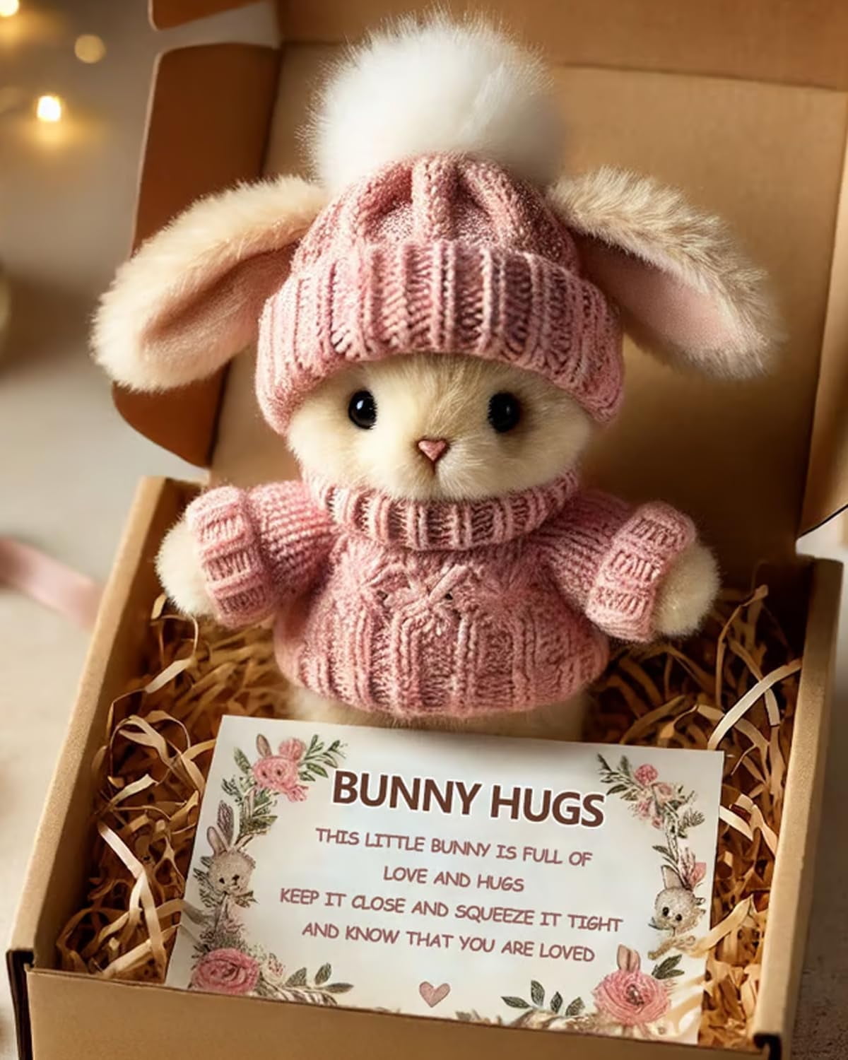 Mini Bunny Hug Cute Easter Gift,Handmade Emotional Support Positive ...