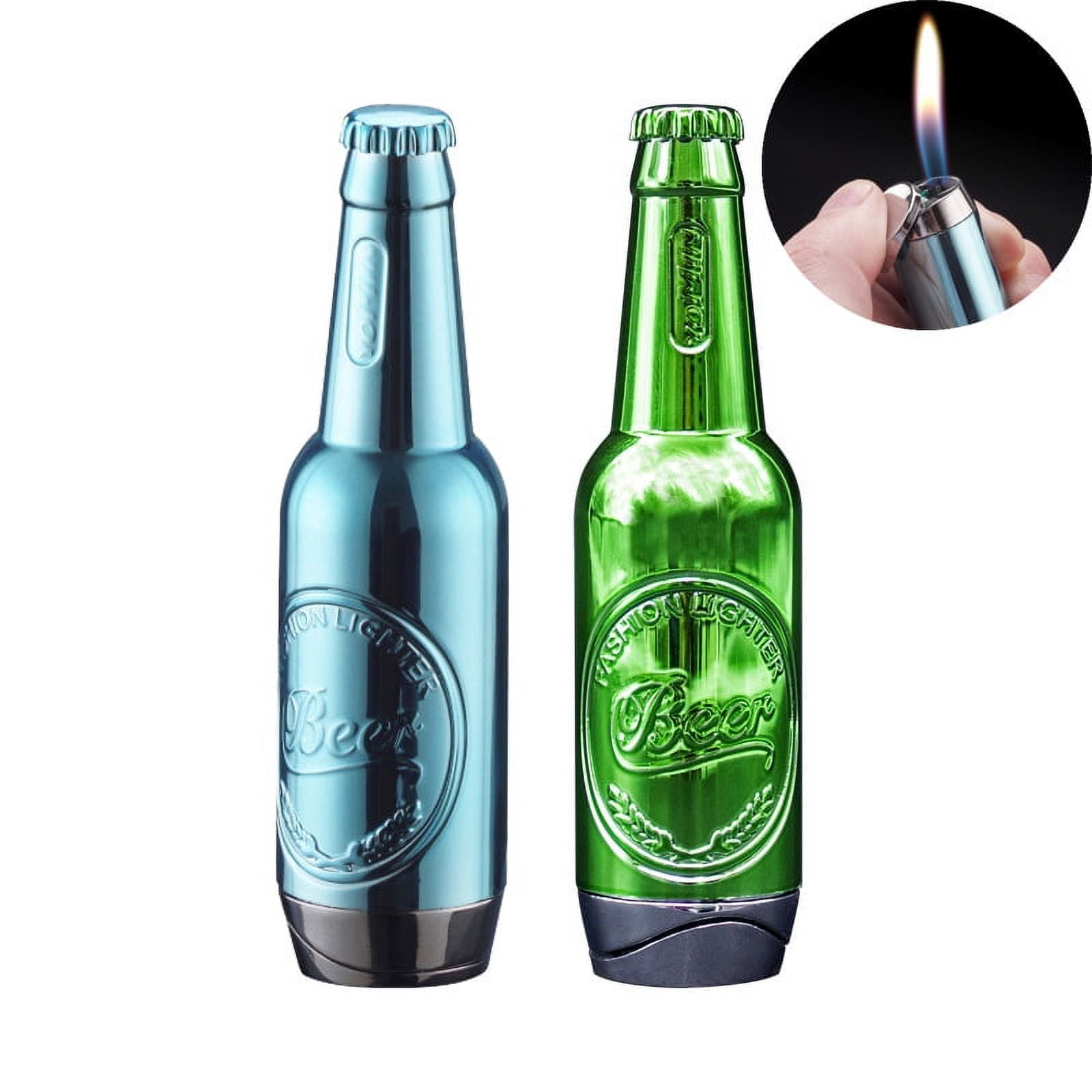Mini Butane Gas Lighter Creative Beer Bottle Shape Cigarette Lighters ...