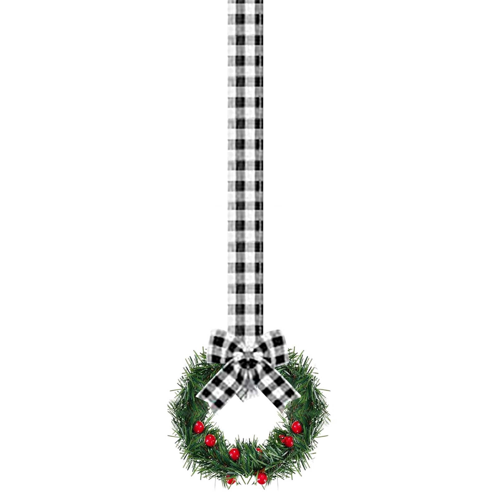 Mini Cabinet Wreath Ribbon,3.94 Inch Christmas Window Decor, Berry Bow ...