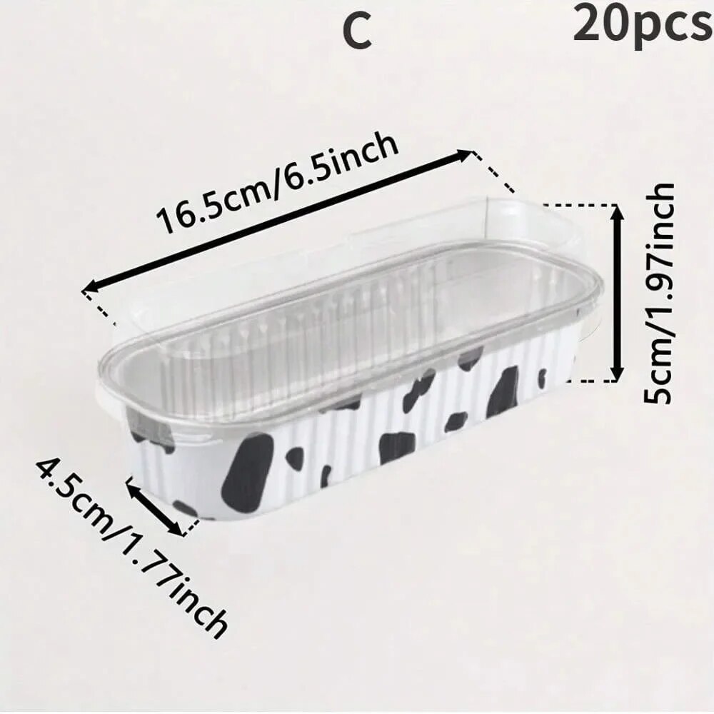 Mini Cake Pan with Lid Mini Baking Pan Aluminum Foil Long Baking Cup ...