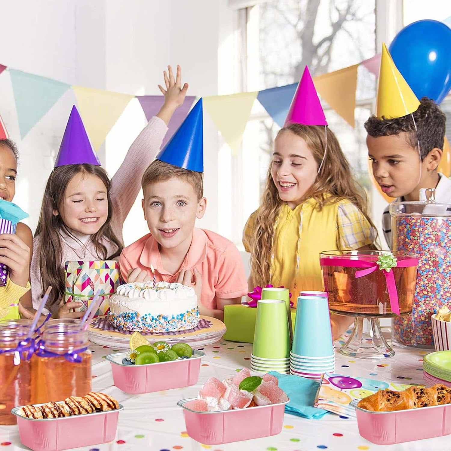 Mini Cake Pans With Lids And Spoons, 5.5 oz Rectangle Mini individual ...