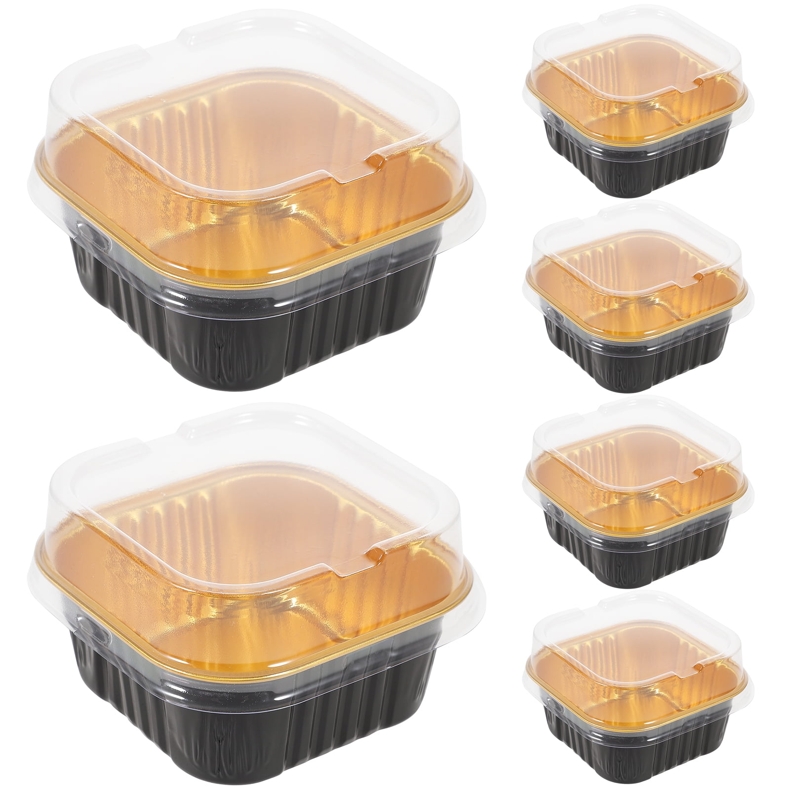 Mini Cake Pans with Lids 40 Sets Aluminum Foil Box Disposable Dessert ...