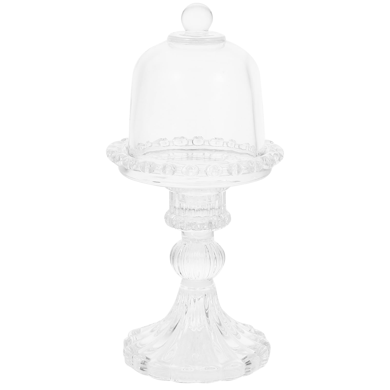 Mini Cake Plate Glass Cupcake Stand with Dome Lid Small Cake Display ...