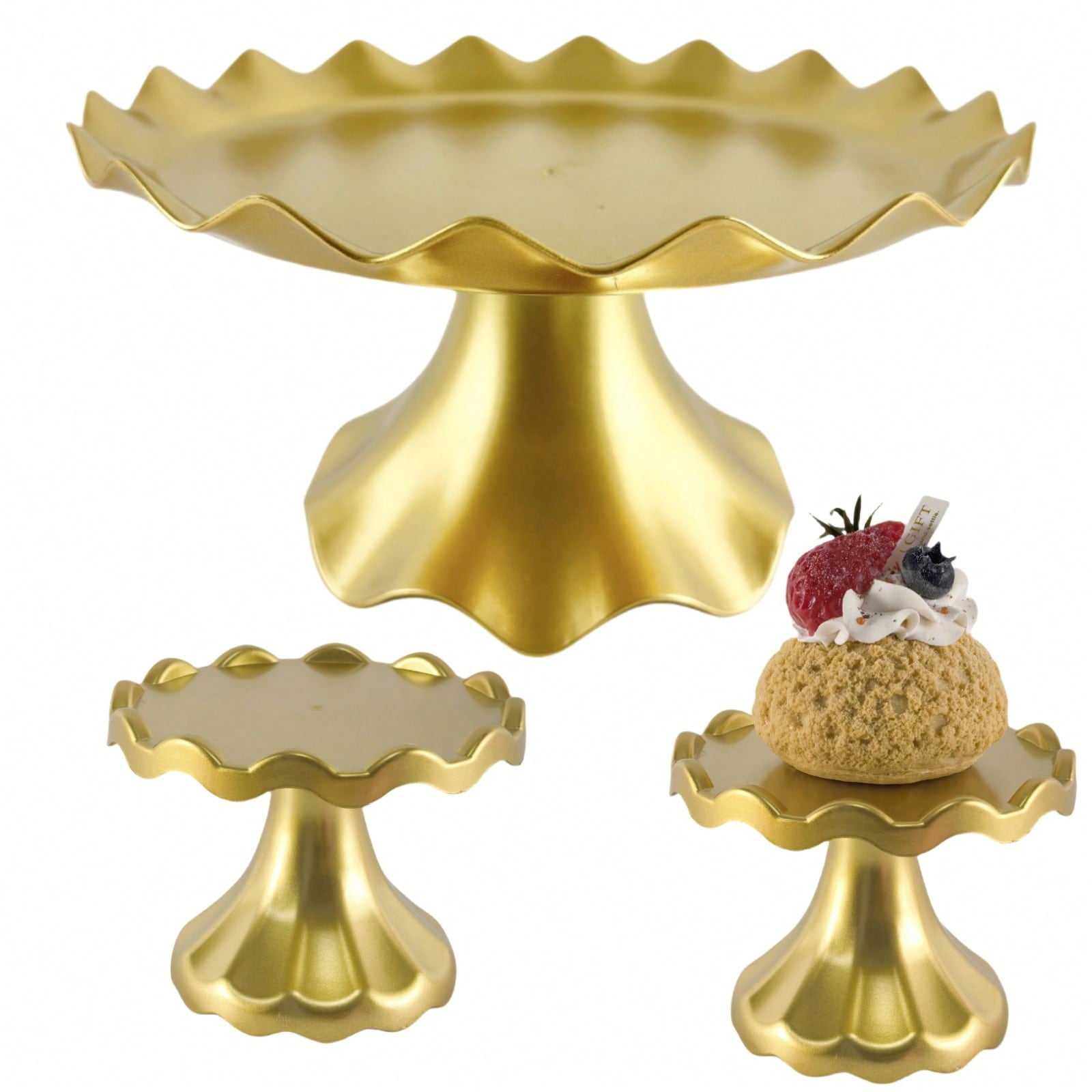 Mini Cake Stand Set Of 3, Plastic Cupcake Holders For Dessert Table ...
