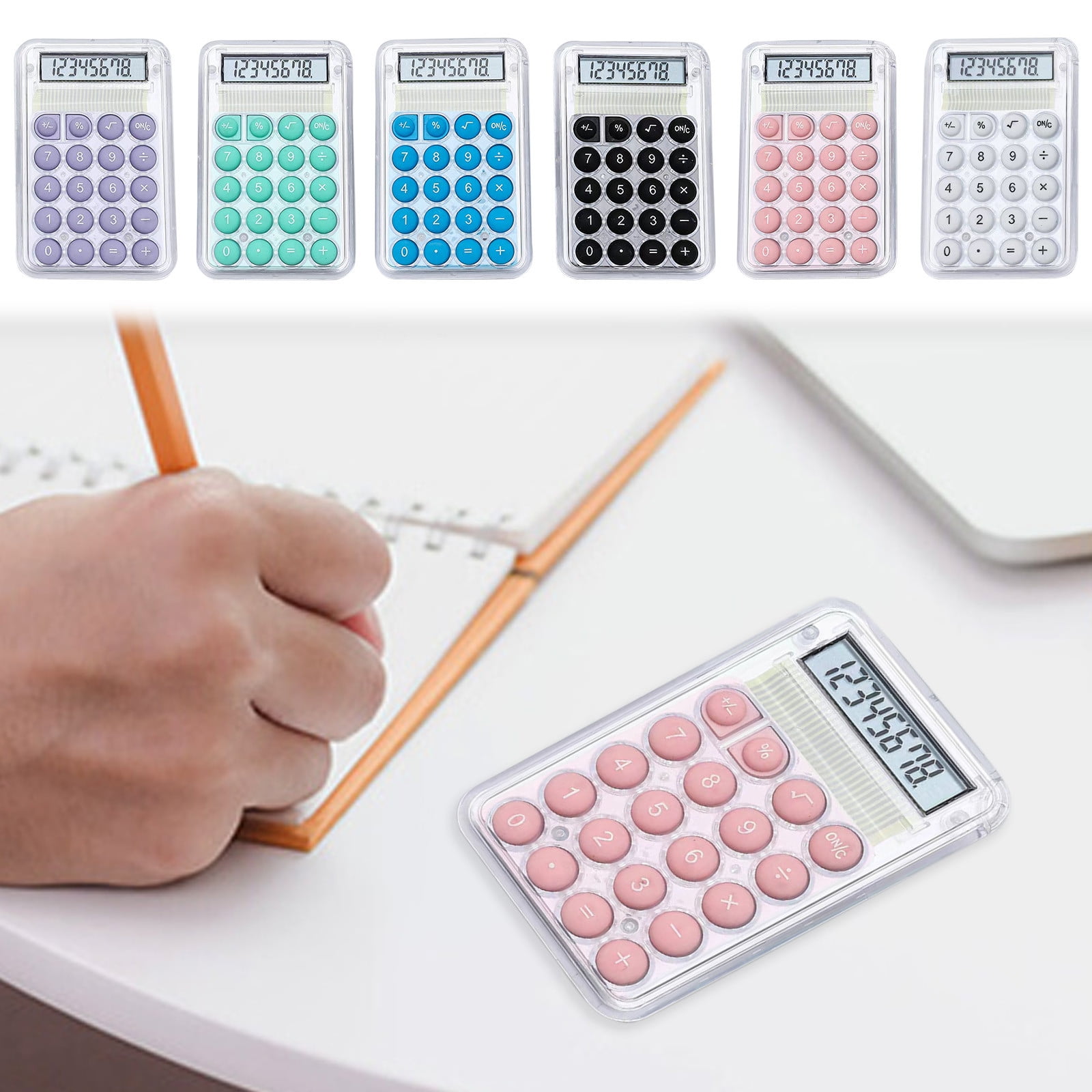Mini Calculator, 8 Digit Display with Responsive Buttons, for Learning ...