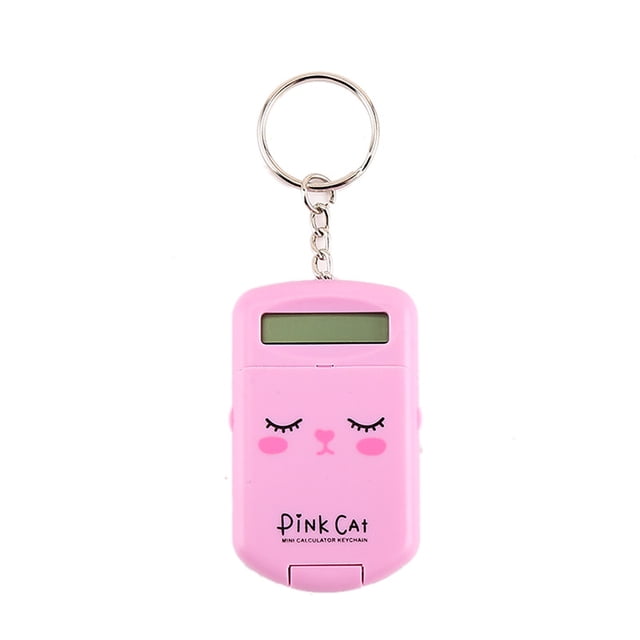 Mini Calculator Cute Cartoon with Keychain 8 Digits Display Portable ...