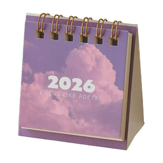 Mini Calendar 2026, Mini Desk Calendar 2025-2026, Small Desk Calendars Tiny Standing Pocket Flip ...