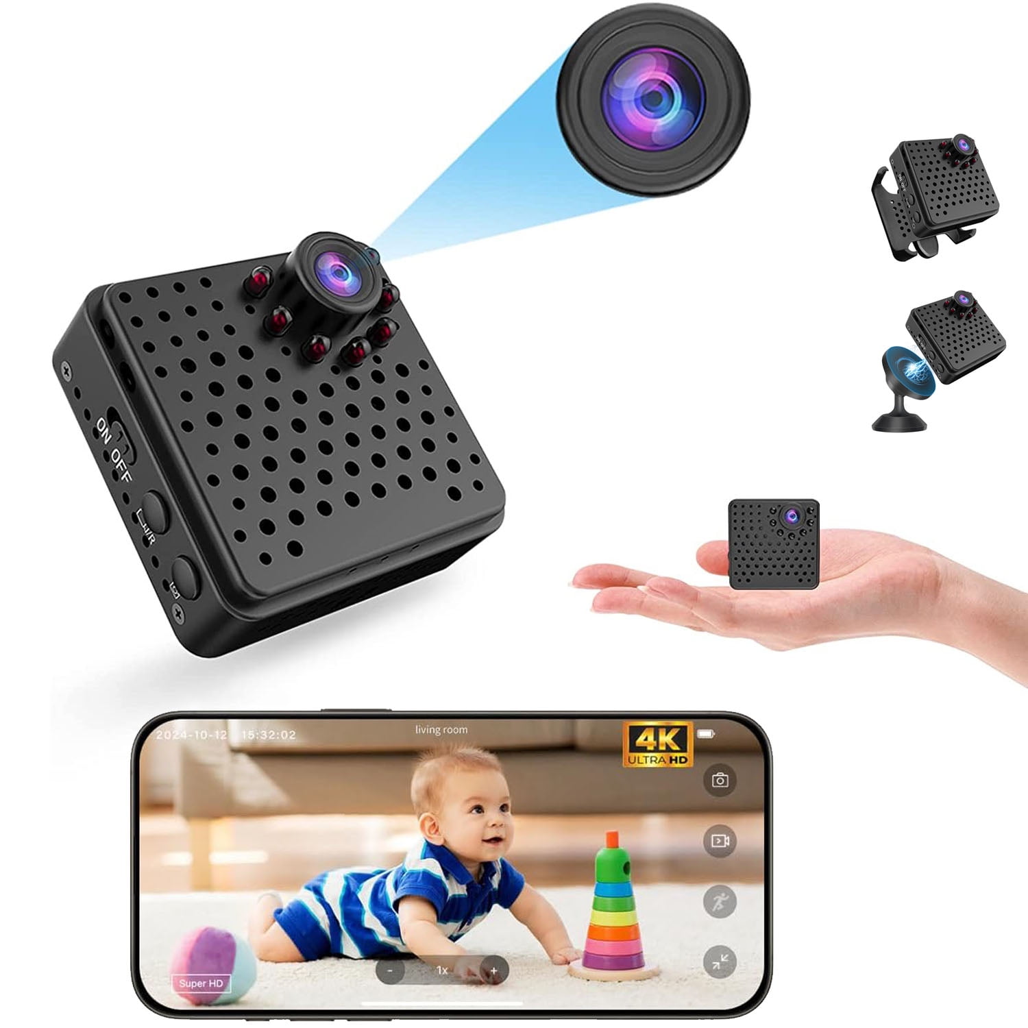 Mini Camera, 4K HD Wireless Small Cameras with Night Vision & Motion ...