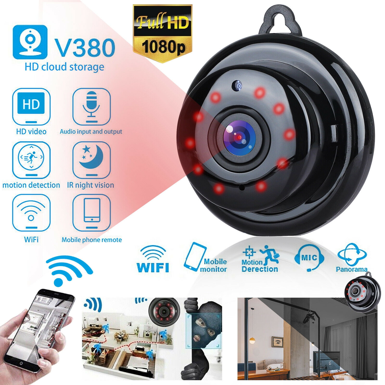 Mini Camera, HD 1080P Portable Home Security Cameras Video Recorder ...