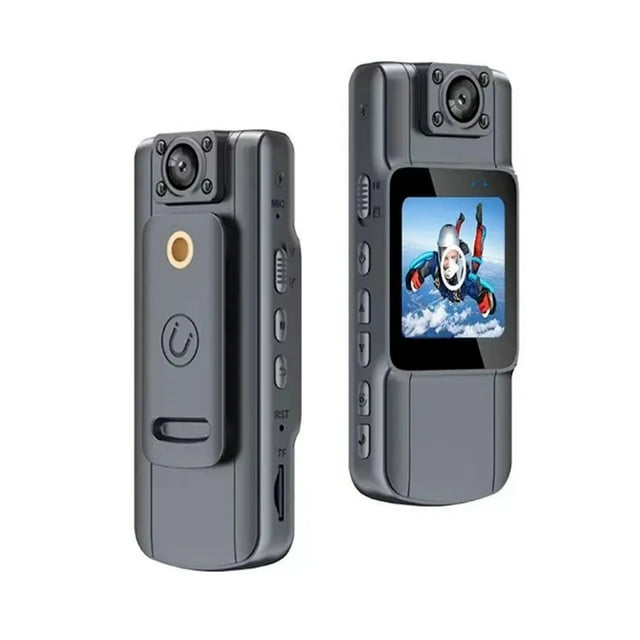 Mini Camera With HD IPS Screen 180Rotatable Len and Back Clip Full Hd ...