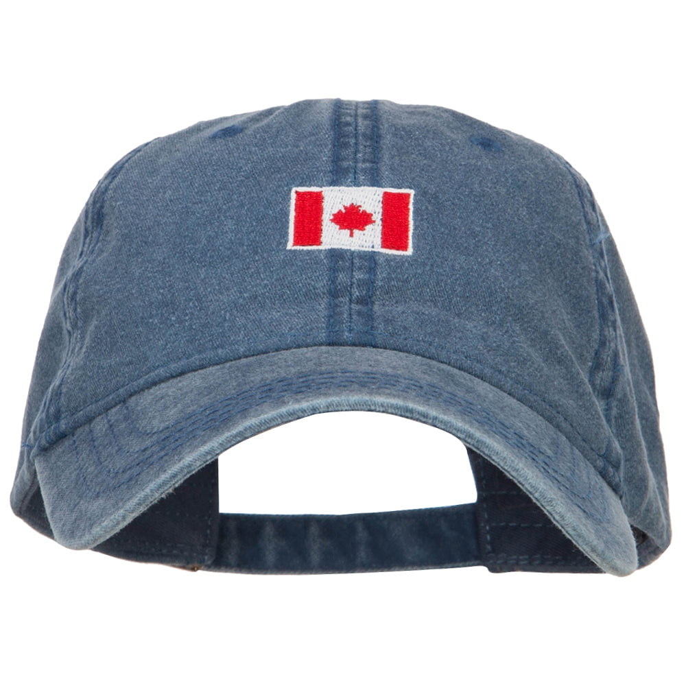 Mini Canada Flag Embroidered Washed Cap - Navy OSFM - Walmart.com