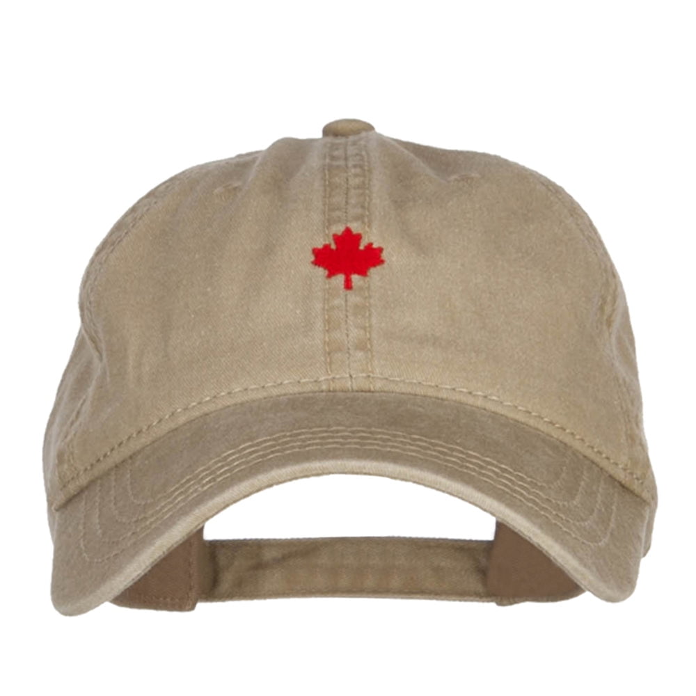 Mini Canada Maple Embroidered Washed Cap - Khaki OSFM - Walmart.com