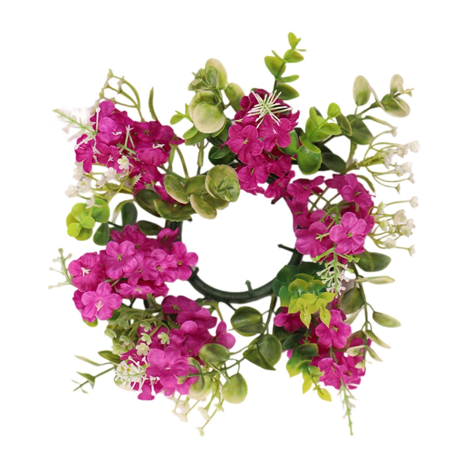 Mini Candle Rings Wreaths with Lavender Rose Hydrangea Eucalyptus ...
