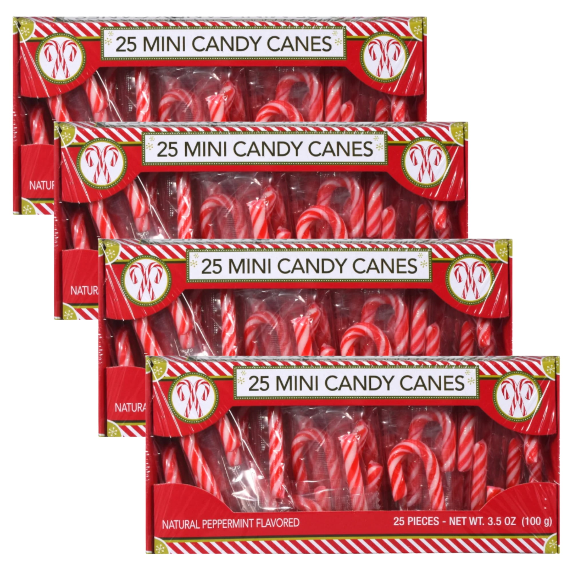 Mini Candy Cane Peppermint Flavored 25pcs Each Box Individually Wrapped ...