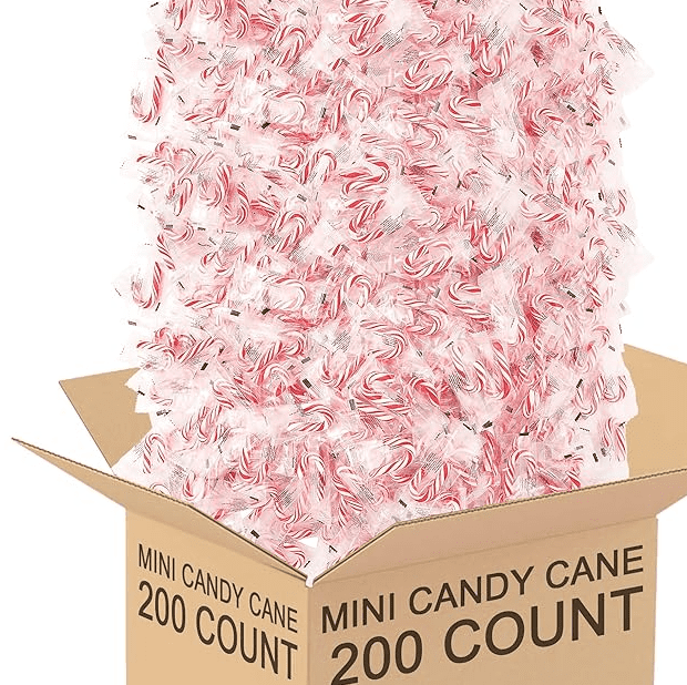 Mini Candy Canes Peppermint Flavored, 200 Count (2 x 100 Pack) | Red ...