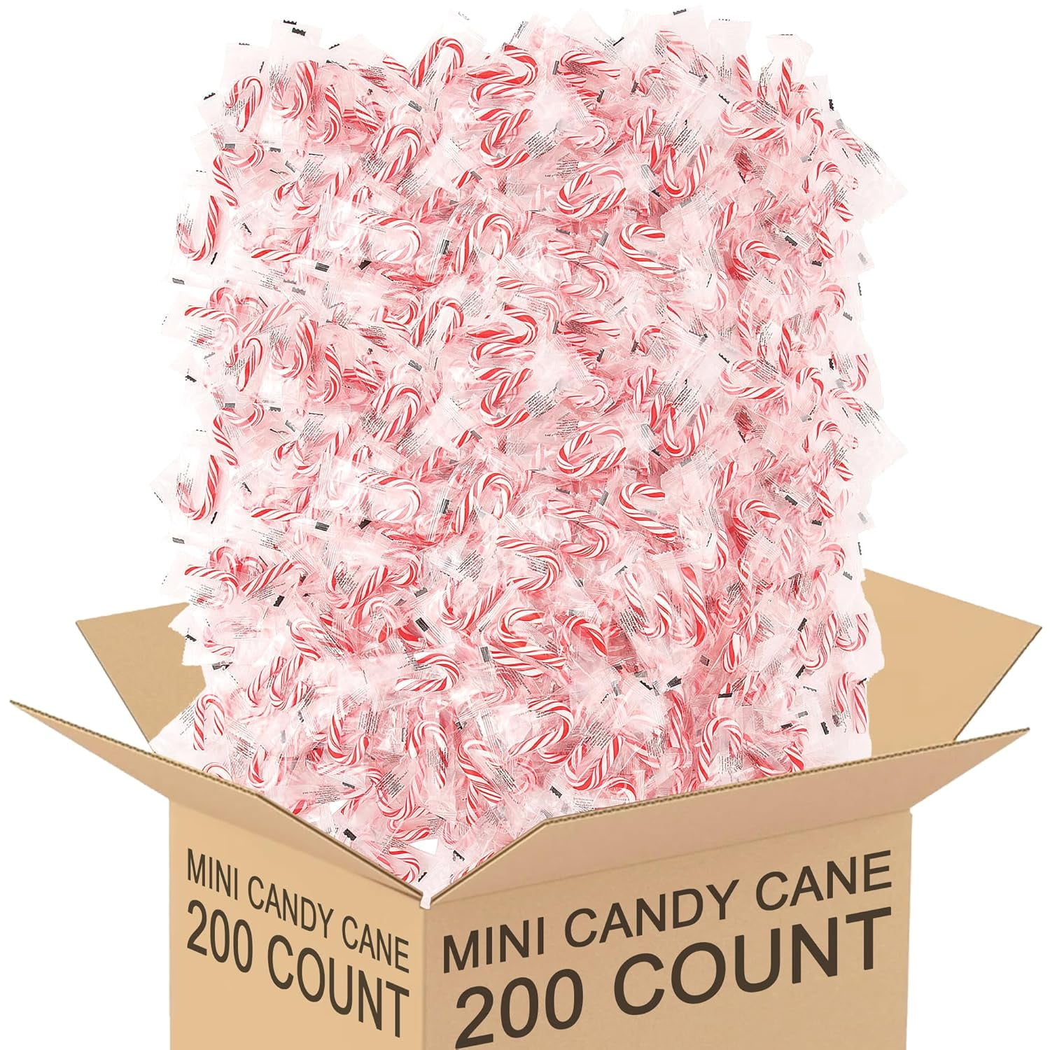 Mini Candy Canes Peppermint 200 Count Red & White - Individually ...