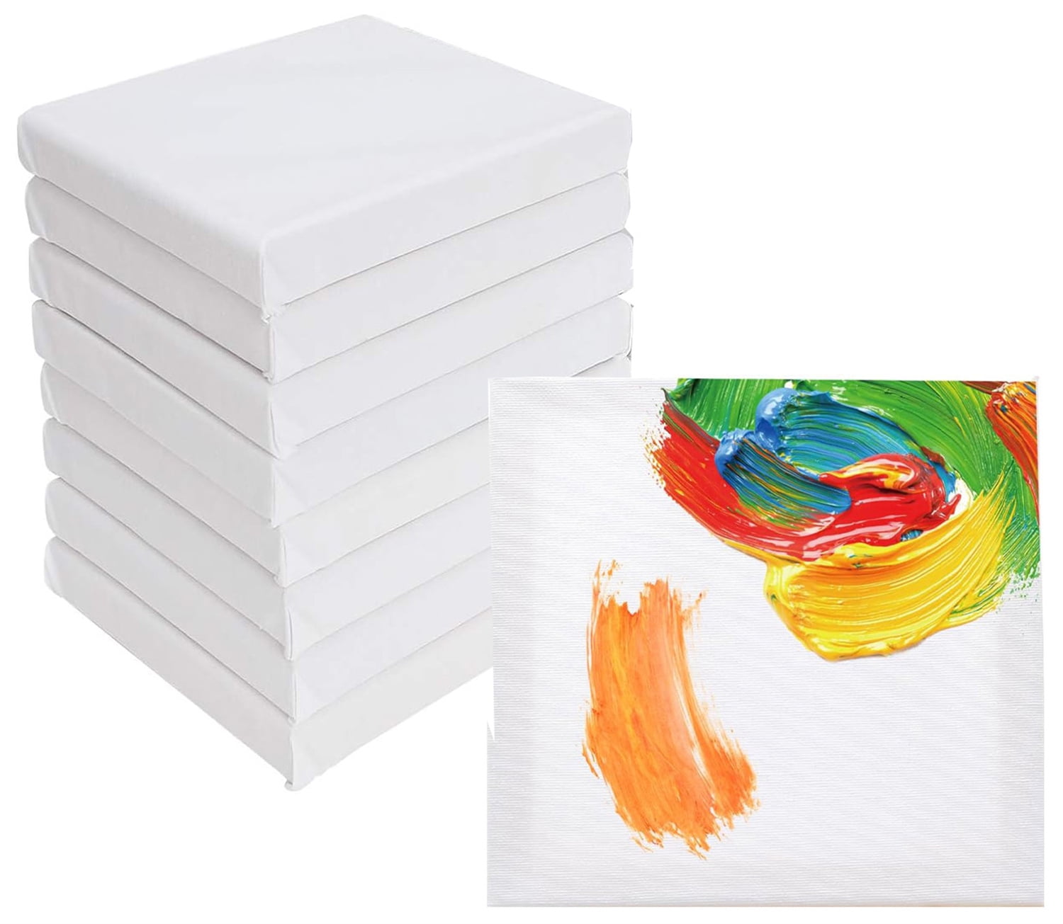 Mini Canvas 12 Pack 6x6inch,Happon Mini Canvas Panels,Blank Stretched ...