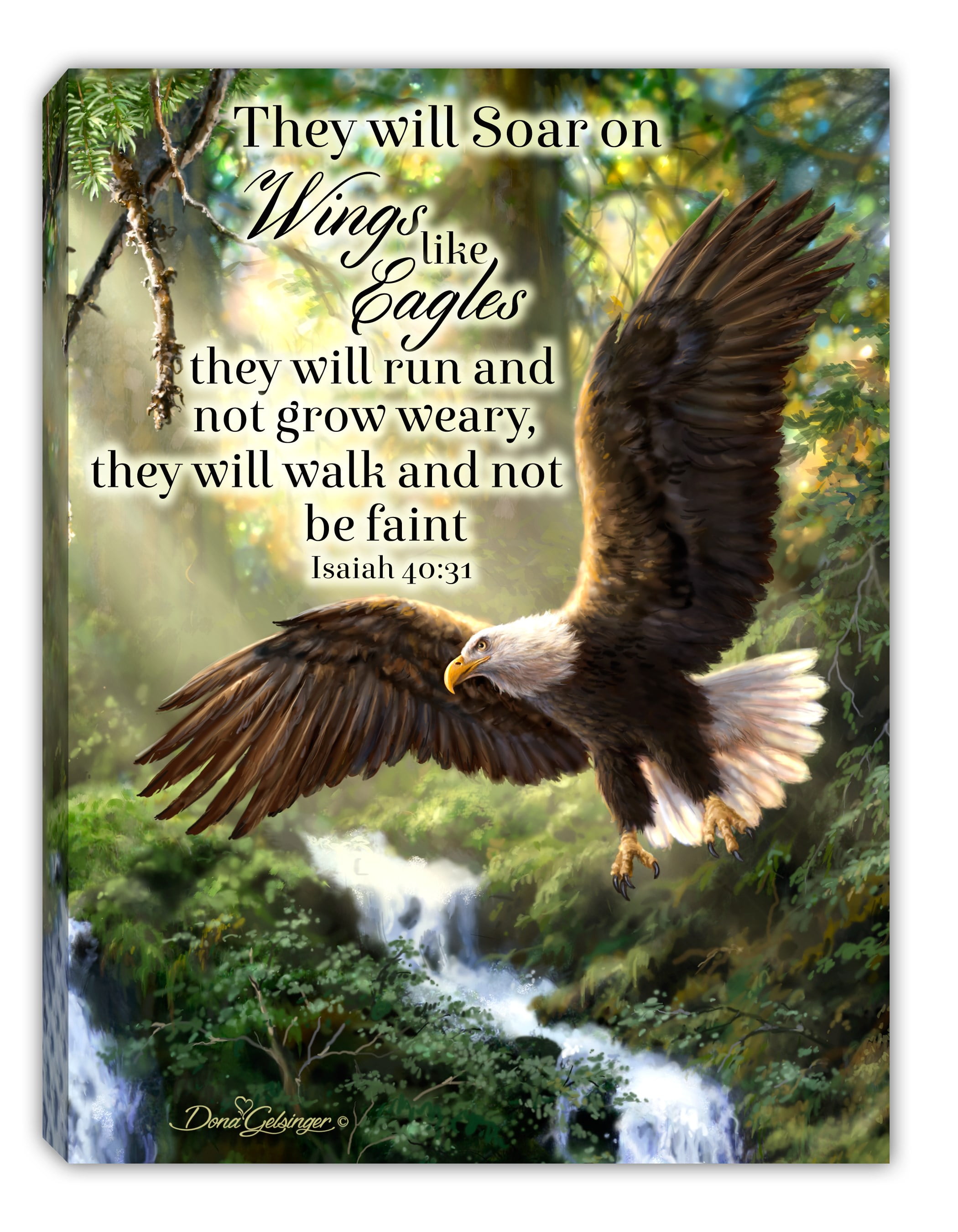 Mini Canvas-Eagles Flight w/Scripture LED Tabletop w/Timer (8" x 6 ...